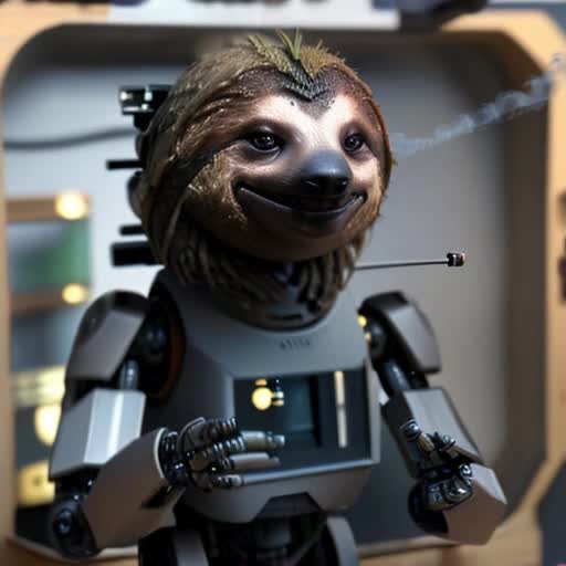Futuristic Robot Sloth Showcases intricate 8K Detail - Smoking Weed ...