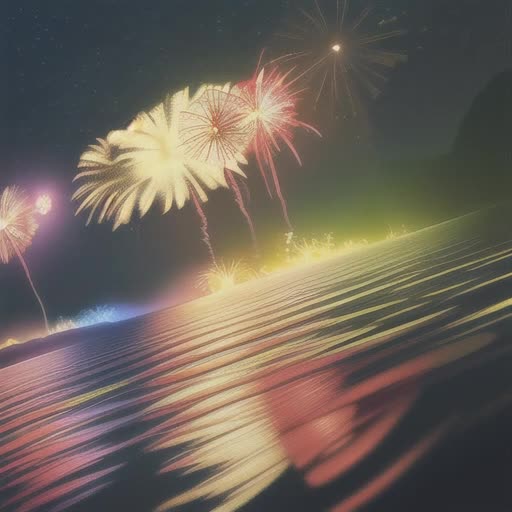 Stunning Fireworks Display: Intricate Flower Patterns and Tranquil ...