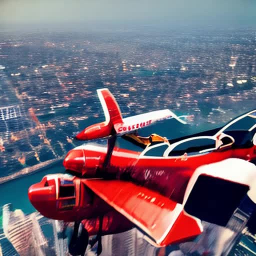 Dynamic Takeoff of Rusty Red Seaplane: Epic Action-Packed Urban ...