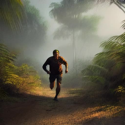 High Adrenaline Chase: Panicstricken Man Escaping Imminent Danger in ...