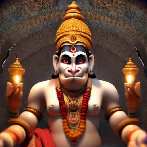 Hanuman Ji Dialogues With Shani Dev In Temple Animated Scene