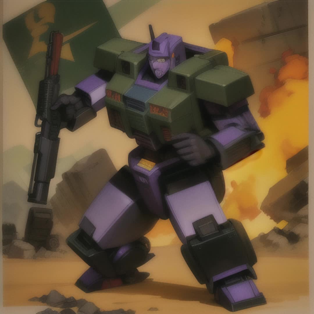 Megatron and Shockwave DPRK Propaganda Poster Art: 4K Drawing