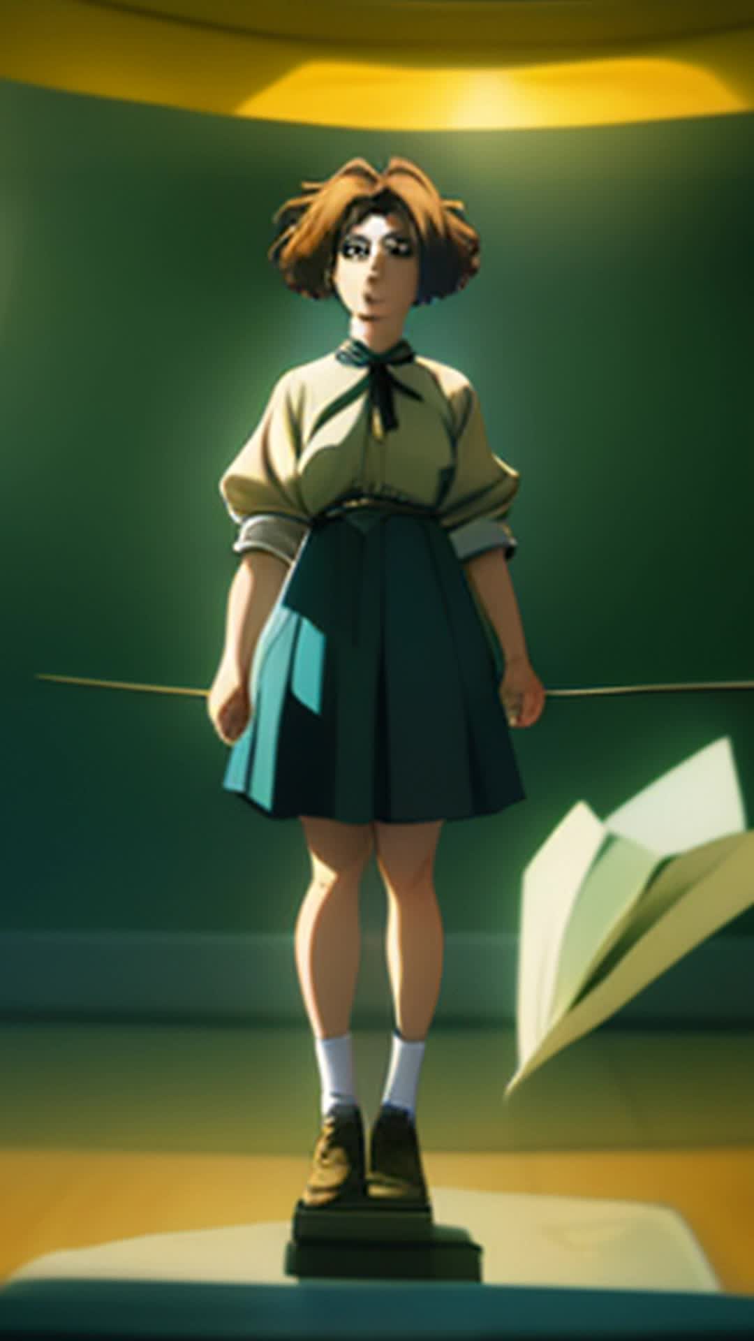 Mystical 90s Film Still: Nancy Downs Levitating in Dark Asylum