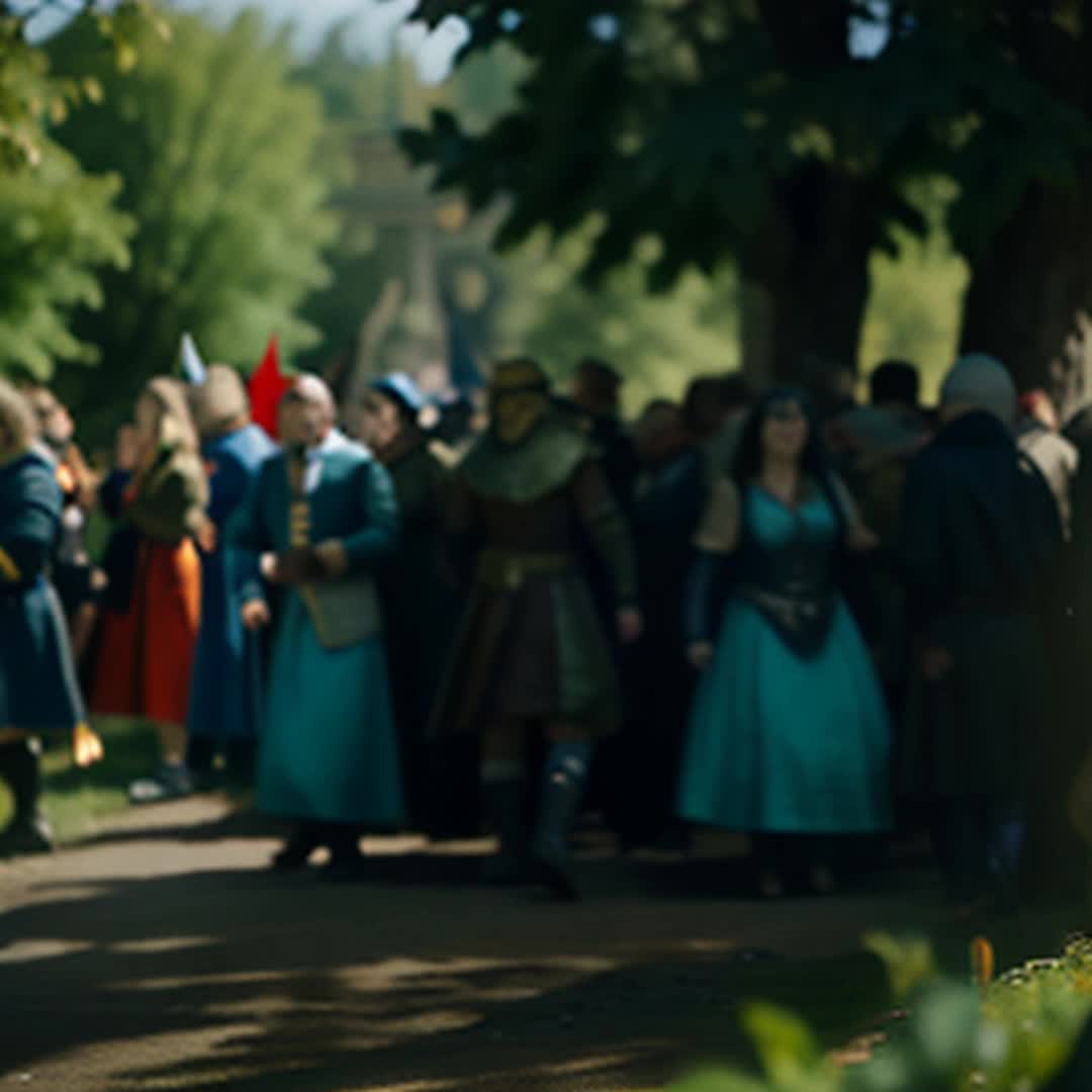 Medieval LARPing Gathering: Red Queen, Spectators, HD 4K Cinematic Event