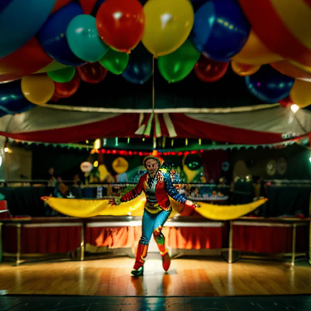 Colorful Circus Tent Restaurant: Clowns, Magic Tricks & Juggling Acts