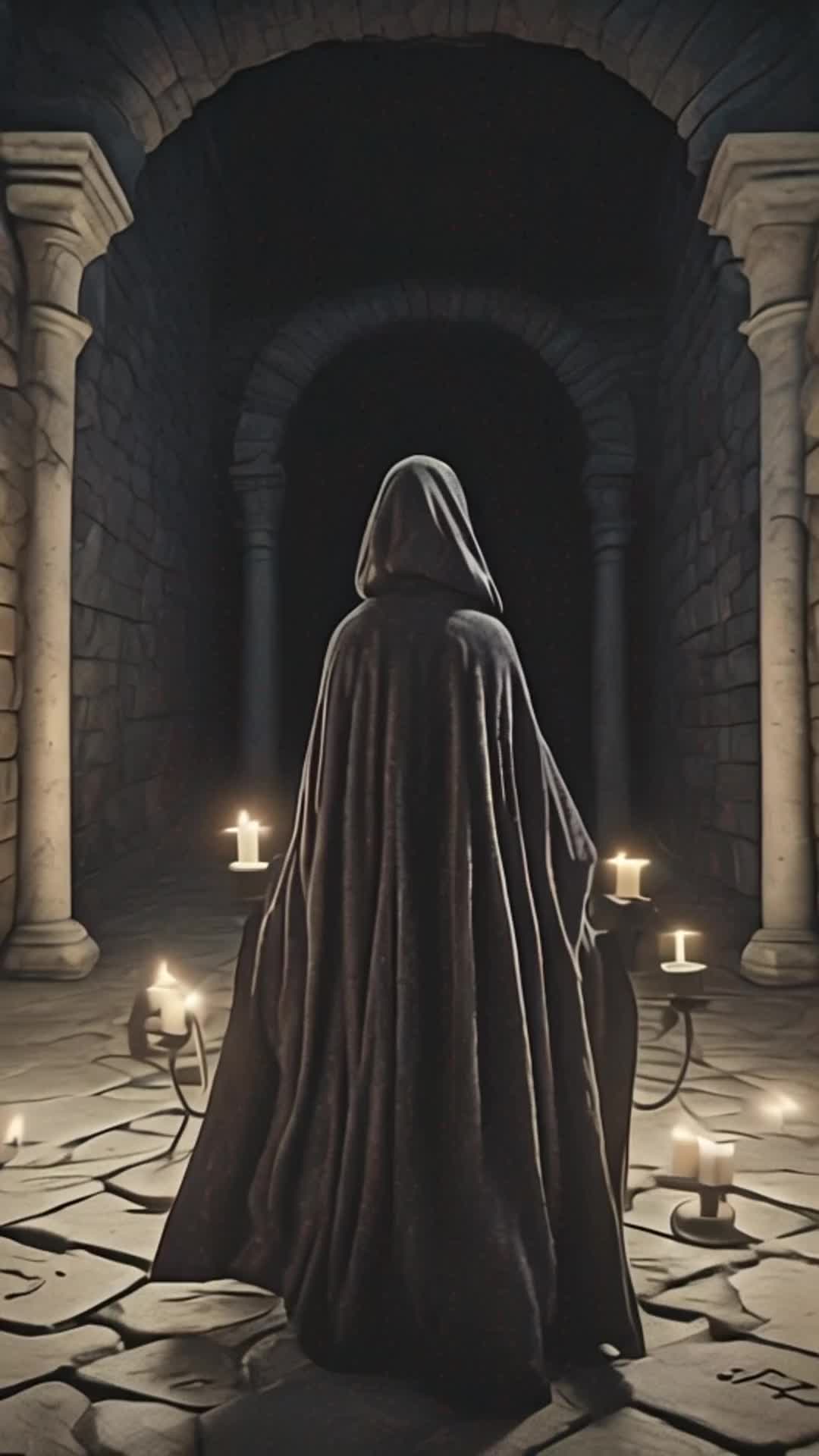 Mysterious Hooded Figures in Dark Robes - Eerie Ritual
