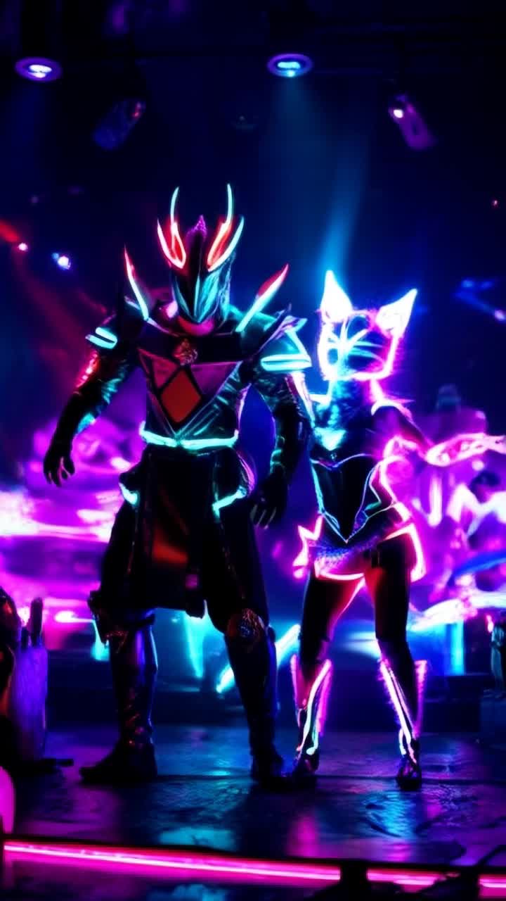 Neon Lights Dance Party: Techno Viking & Cyber Kitten Raver